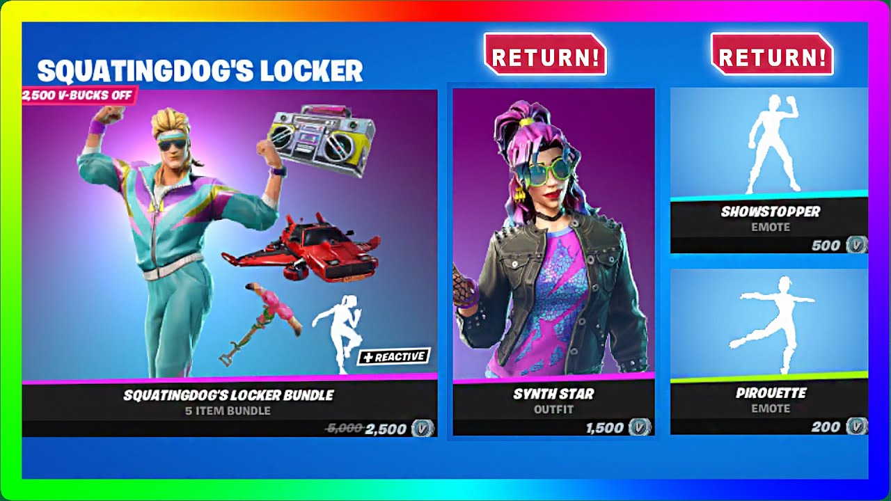 *RETURN* SQUATINGDOG'S Locker, Synth Star, & Showstopper Emote ...