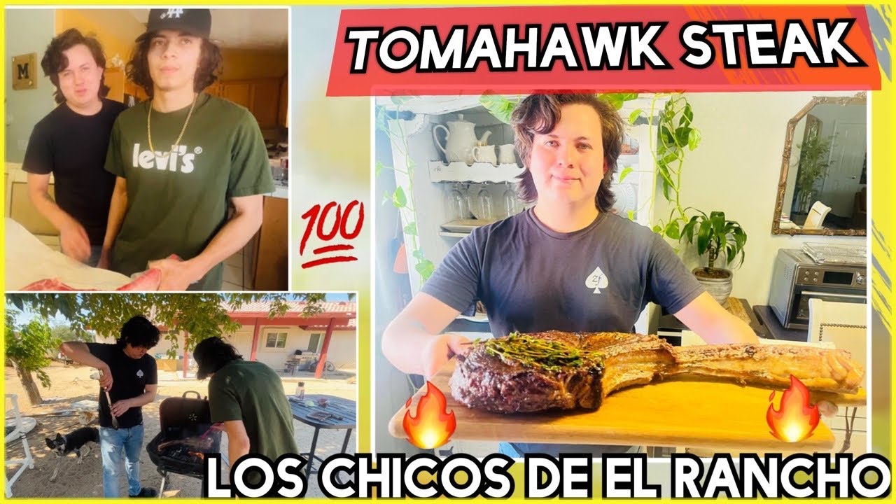 🔴 Tomahawk Steak/Los chicos de el rancho cooking - YouTube