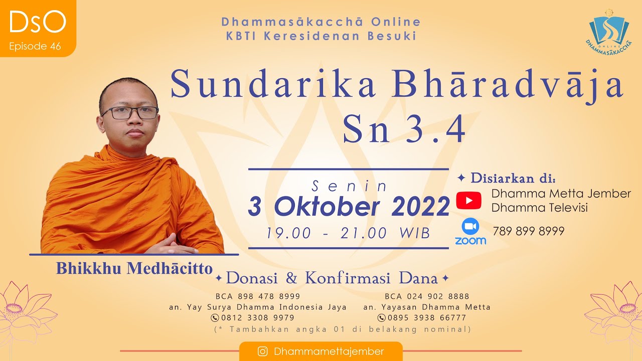 Sundarika Bhāradvāja SN 3.4 || Bhikkhu Medhācitto - YouTube