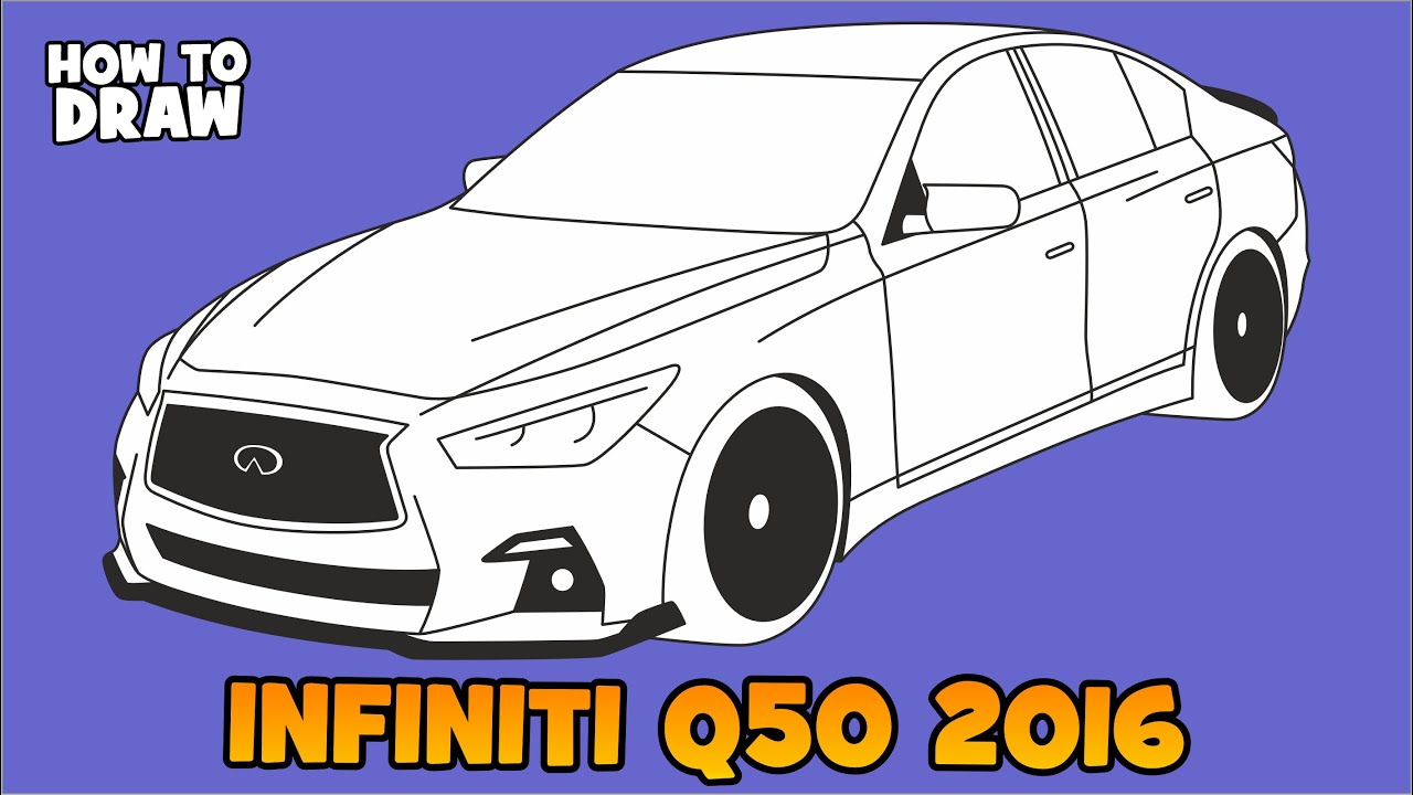 How to draw Infiniti Q50 2016 - YouTube