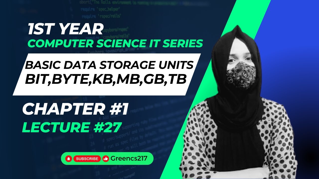Basic Units Of Data Storage Bitbytekbmbgbtb Lec27 Ch1 First Year Computer Science