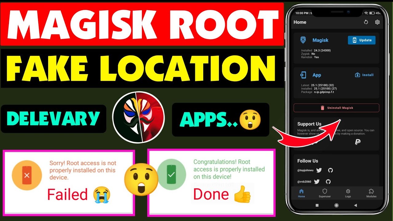 How To Magisk Root Android | Fake Location Gps | Saned Jahez Hs Rider Gorafeeq Food Delivery ...