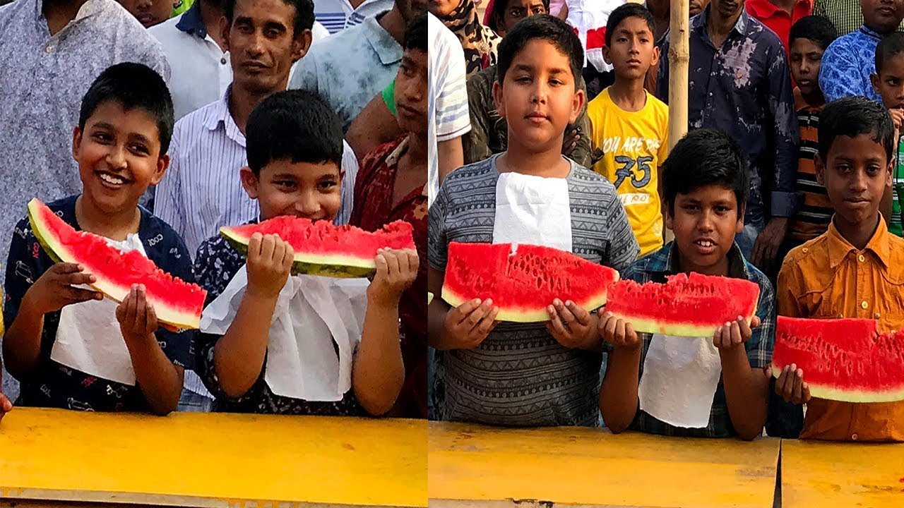 Kids Watermelon Eating Contest | Watermelon Eating Competition - YouTube