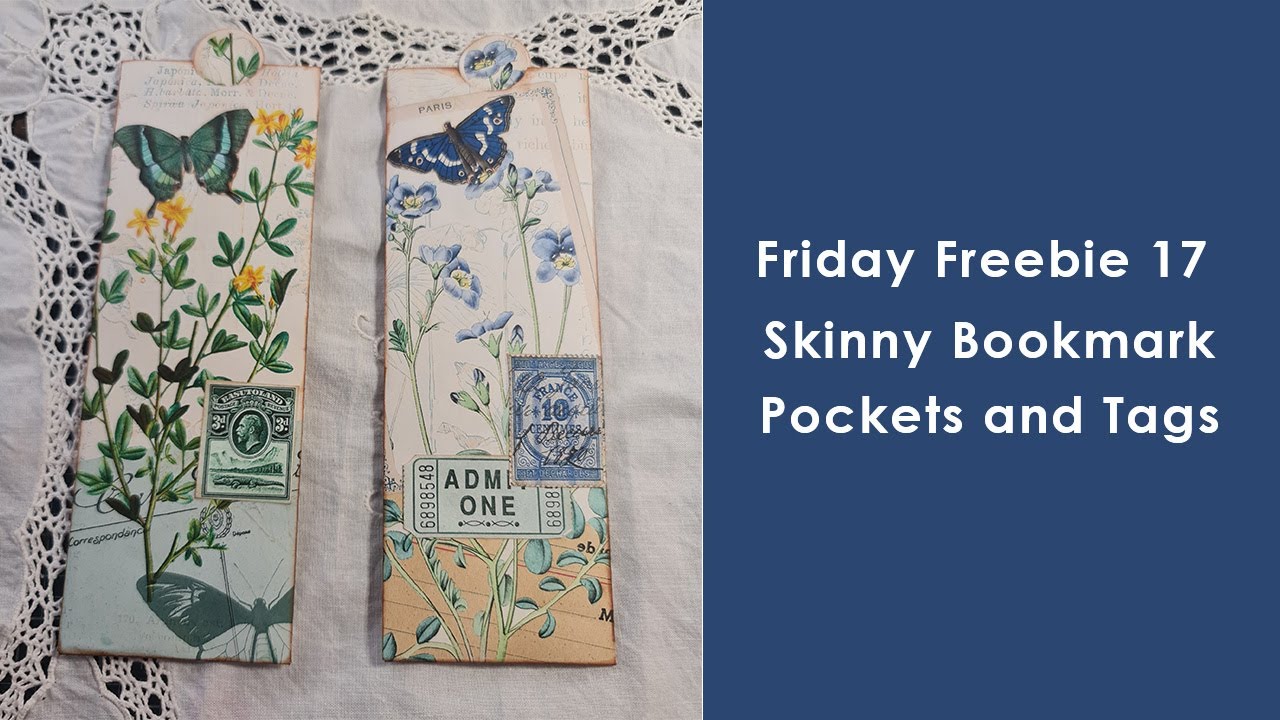 Friday Freebie 17 | Skinny Bookmark Pockets and Tags - YouTube