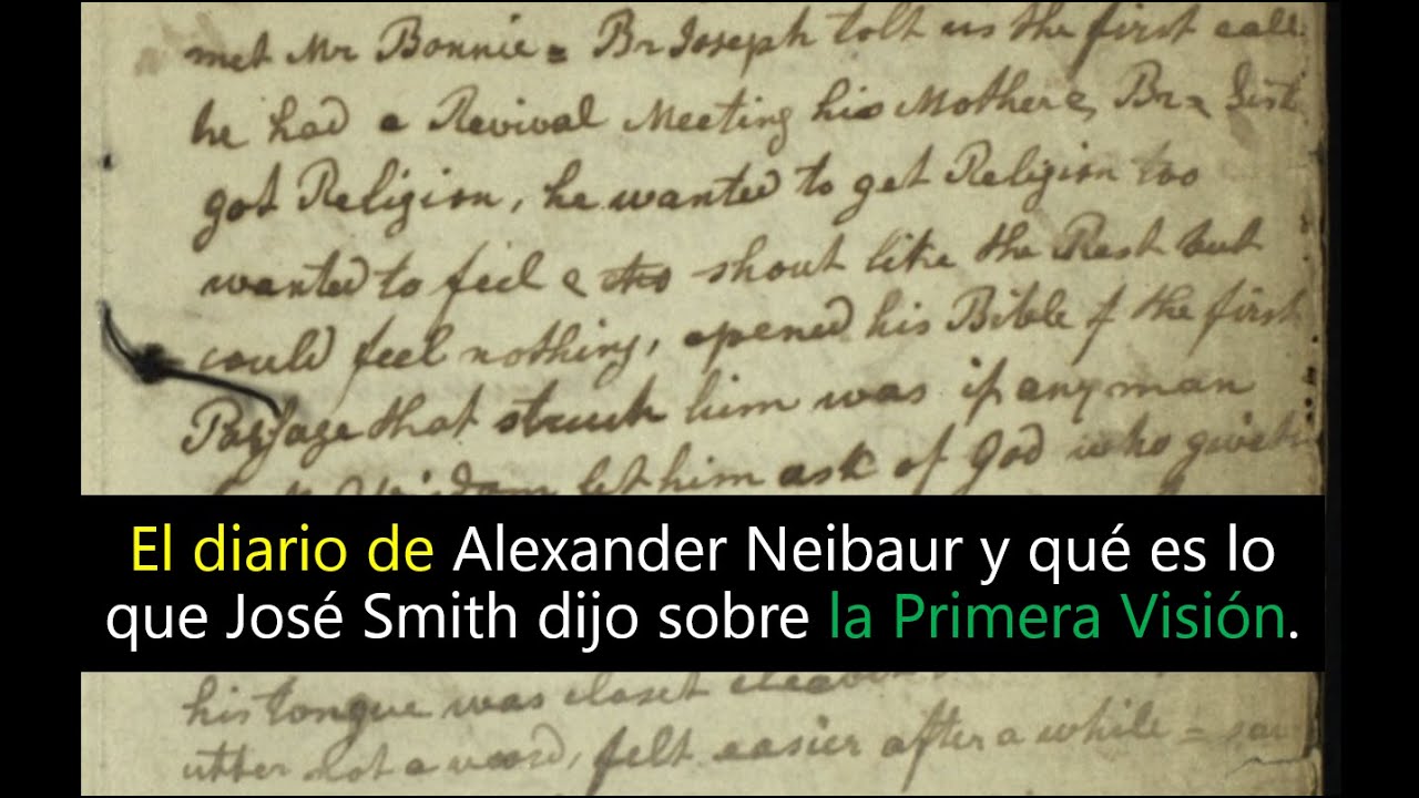 El diario de Alexander Neibaur y qué es lo que comenta que José Smith ...