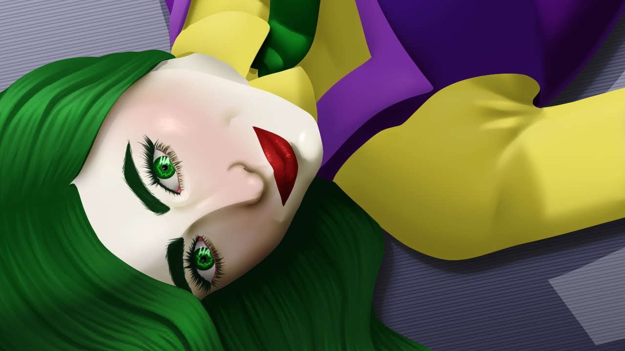Genderbent Joker Pinup Digital Art Speedpaint - YouTube