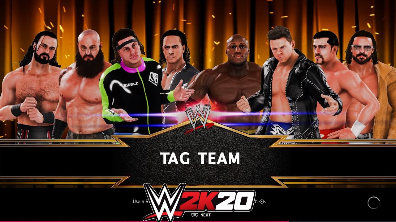 WWE 2K20 McIntyre & Braun Strowman & Riddle & Damien Priest VS. Lashley ...