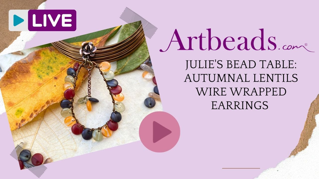 Julie's Bead Table: Autumnal Lentils Wire Wrapped Earrings - YouTube
