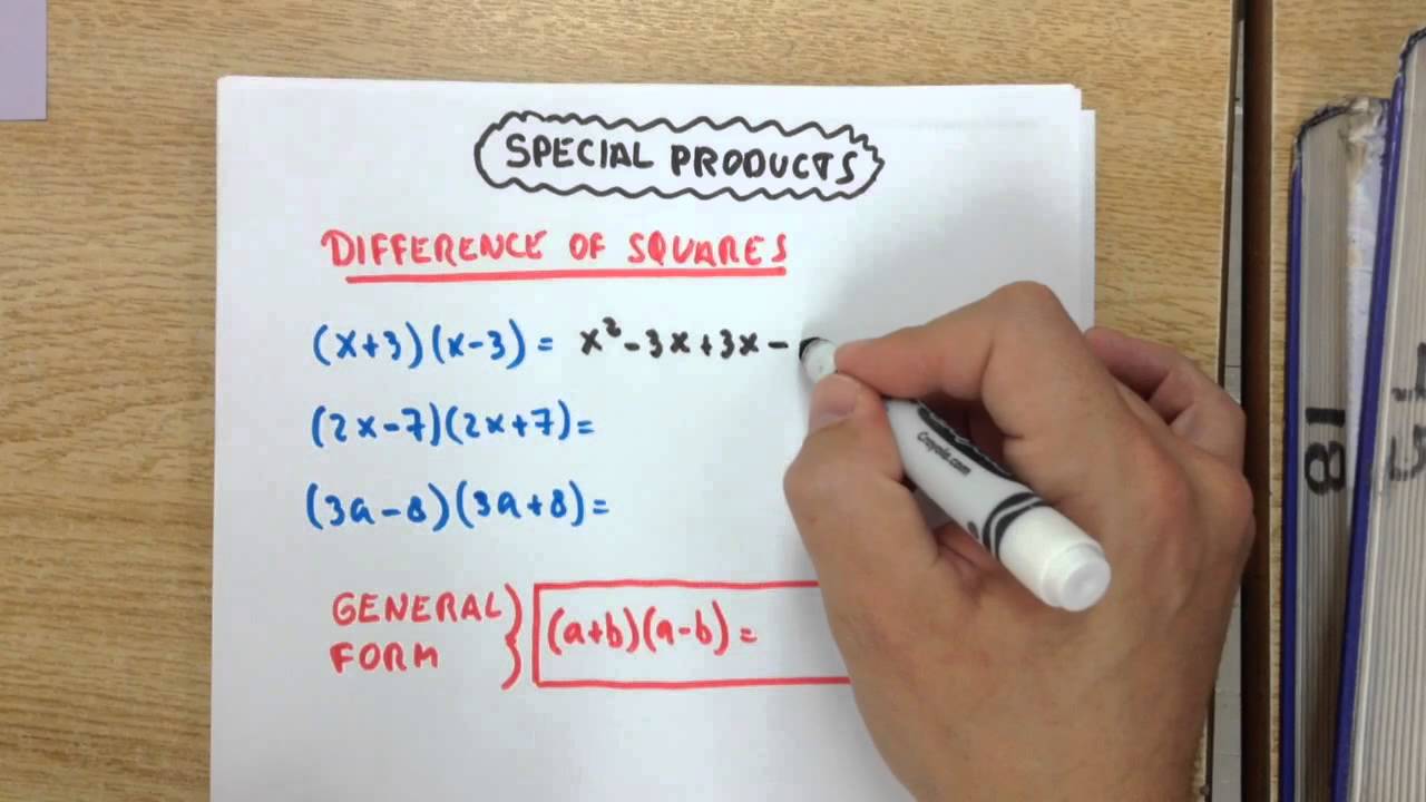 Special Products: difference of squares - YouTube