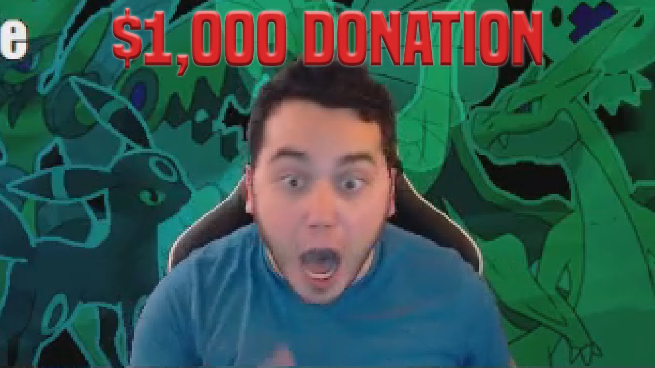 Pokemon Streamer aDrive receives $1,000 donation LIVE on stream - YouTube