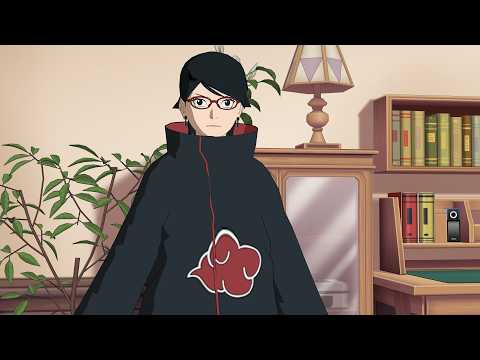 Sarada wears Sasuke's Akatsuki cloak...
