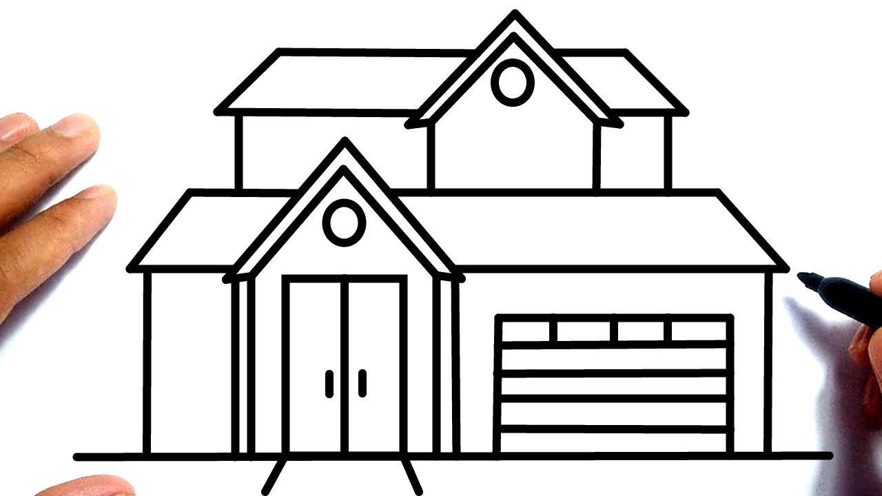 How To Draw The House Easy || House Drawing Tutorial Easy - YouTube