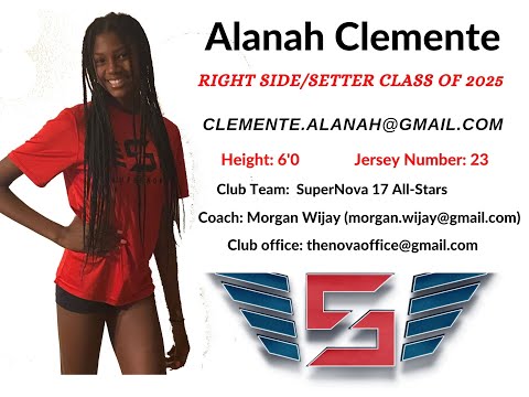 Alanah Clemente, Class of 2025- Supernova All-Stars Volleyball Highlights Feb 2022