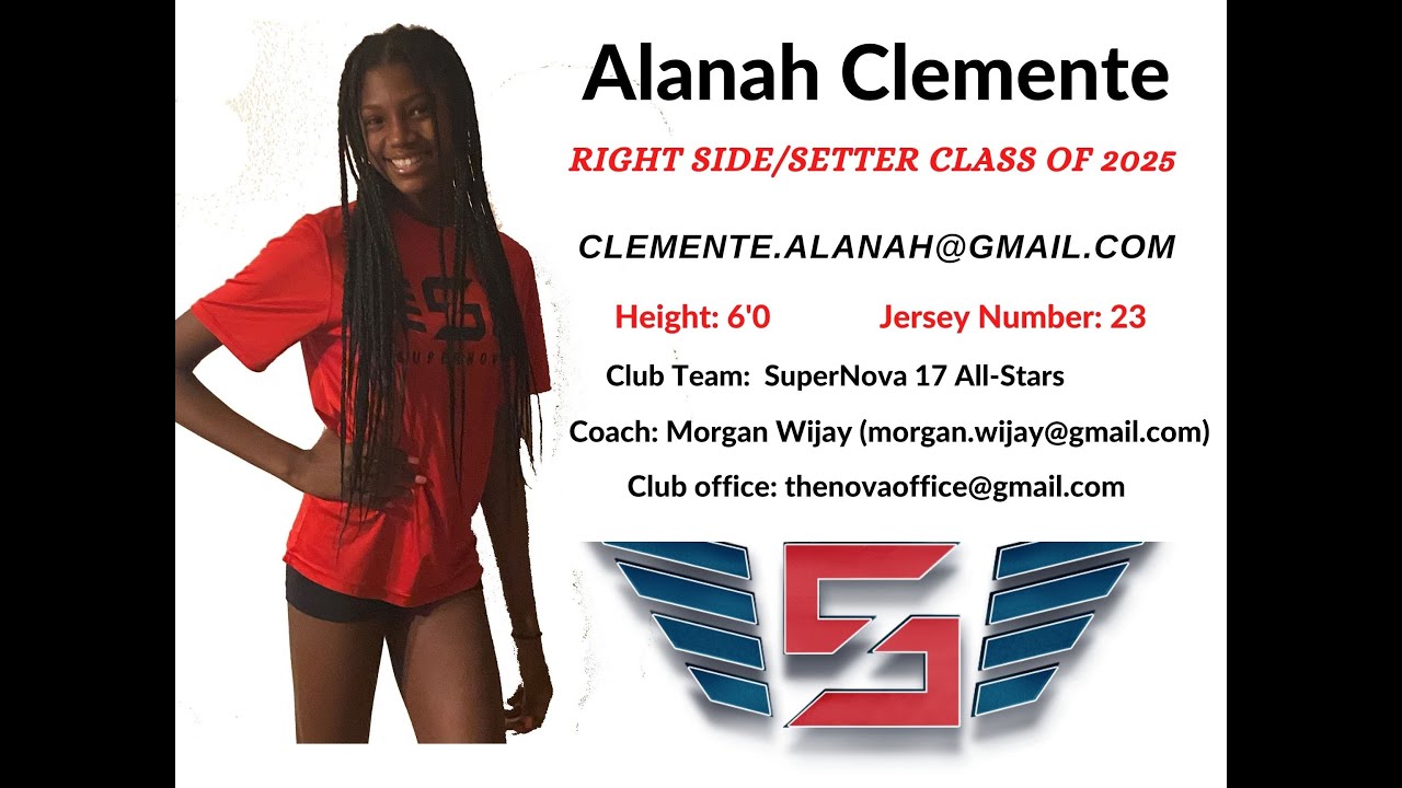 Alanah Clemente, Class of 2025- Supernova All-Stars Volleyball ...