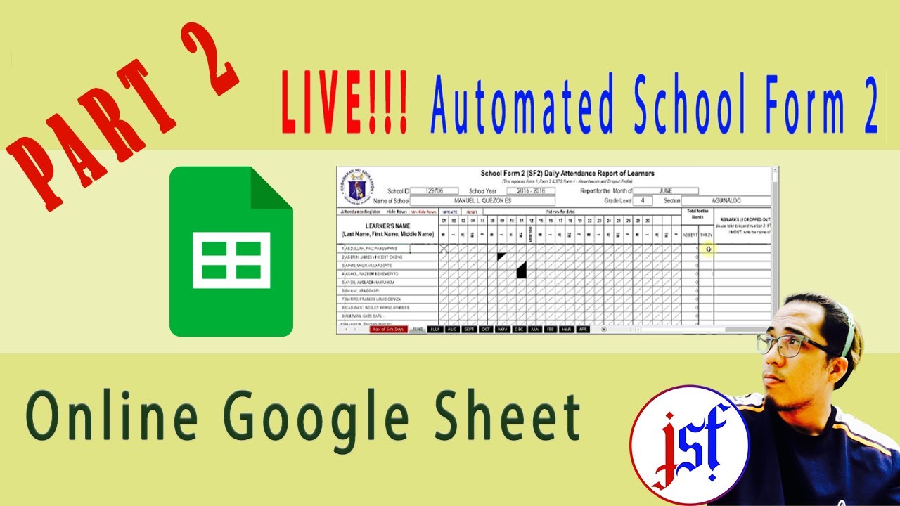 LIVE: Part 2 - Automated School Form 2 (SF2) Online Template via Google ...