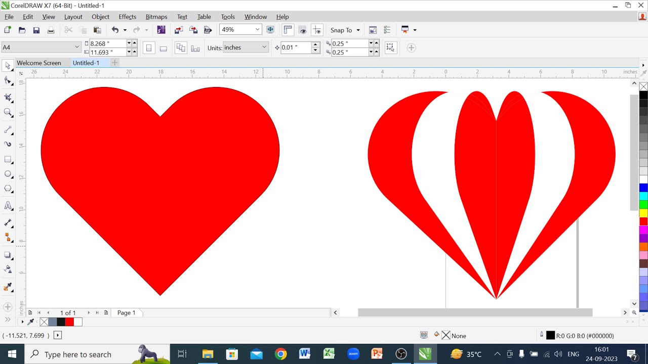 #How To Create a Heart In#Corel Draw X7#AK Graphic Designing - YouTube