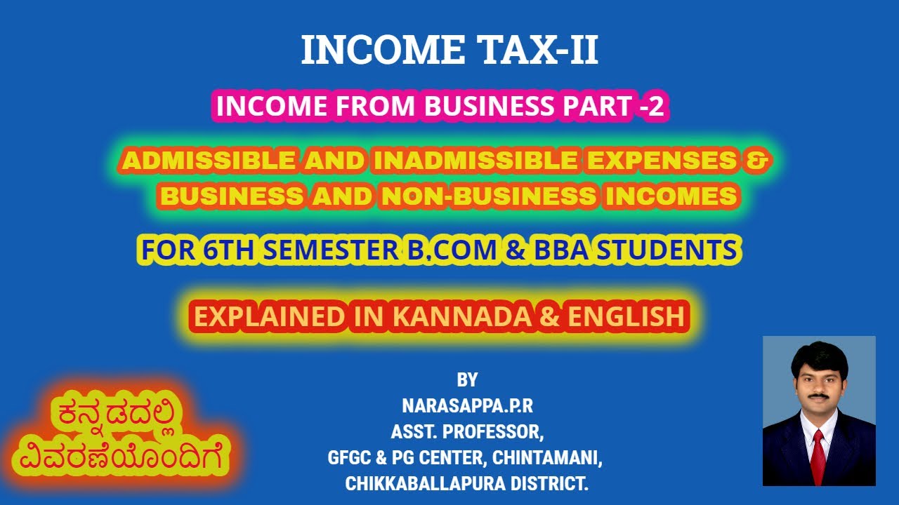 Admissible Expenses Inadmissible expenditures Business incomes Admissible Expenses Inadmissible expenditures Business incomes