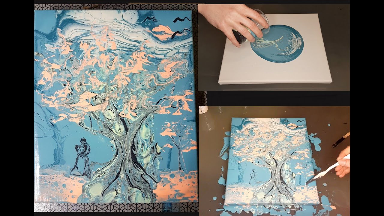 #44 🌳Tree of Life - Painting a Tree with Fluid Acrylics - YouTube