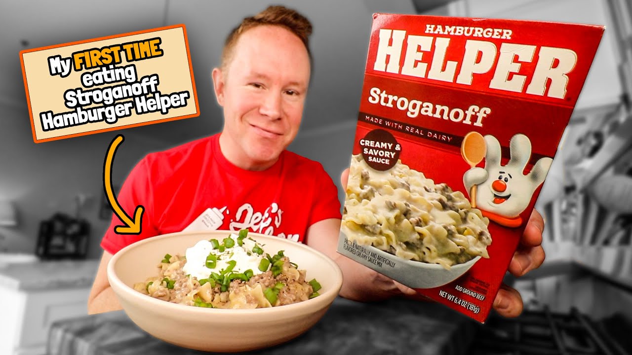 My first time eating Hamburger Helper Stroganoff. - YouTube