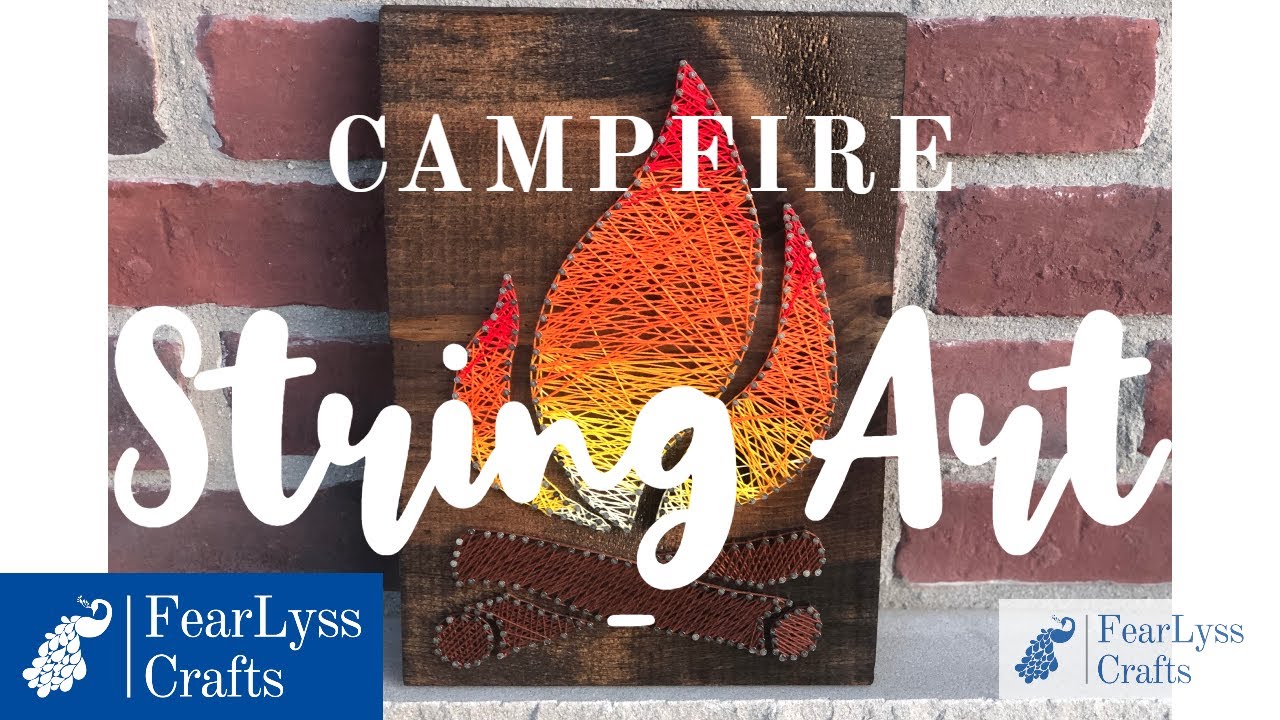 Campfire String Art | Fire String Art | FearLyss Crafts | String Art ...