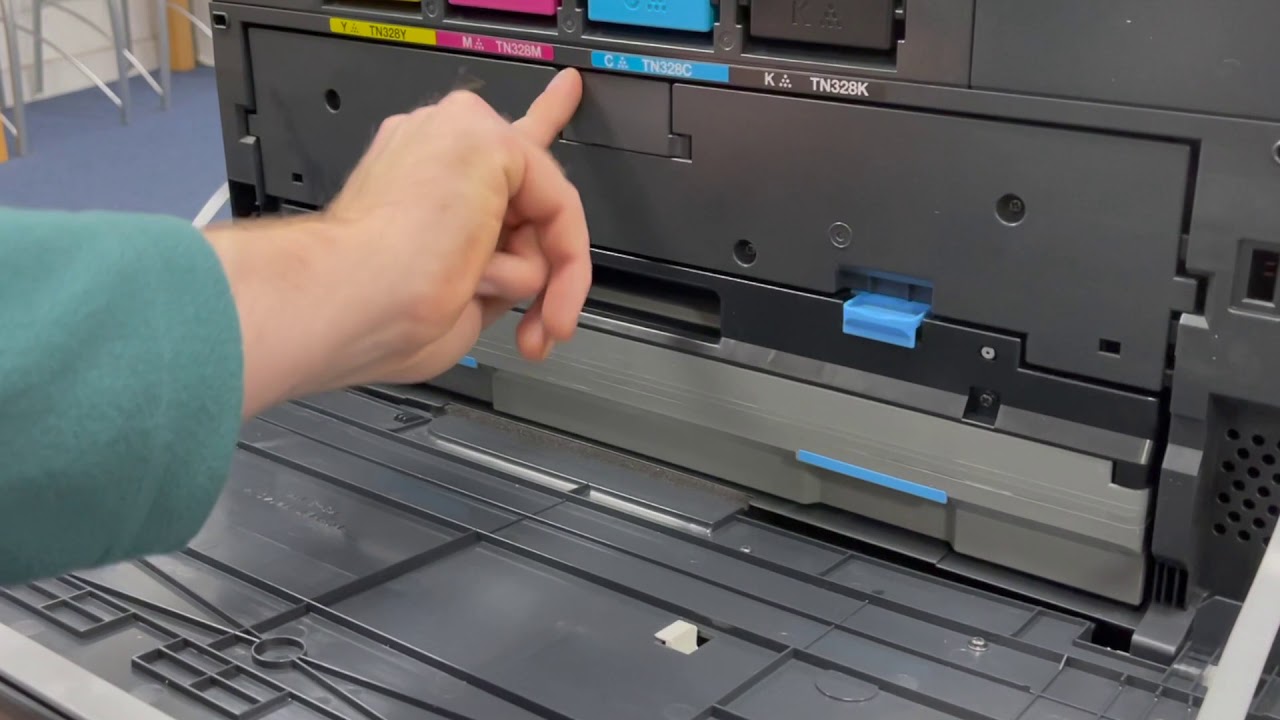 Konica i-series - How to Remove/replace the complete waste toner unit ...