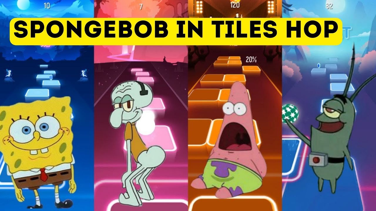SpongeBob in Tiles Hop - Patrick Star vs Sponge Bob vs Squidward vs ...