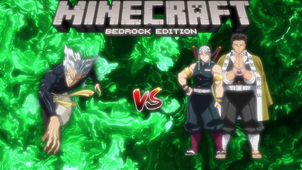 Minecraft PE Garou vs Gyomei,Uzui - YouTube