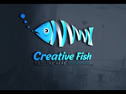 how to create a fish logo design in adobe illustrator||make fish design ...
