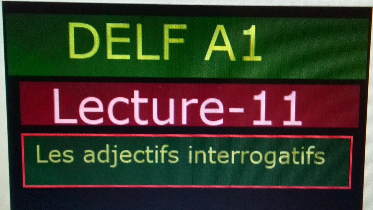 Delf A1 Lecture 11 Les Adjectifs Interrogatifs Youtube