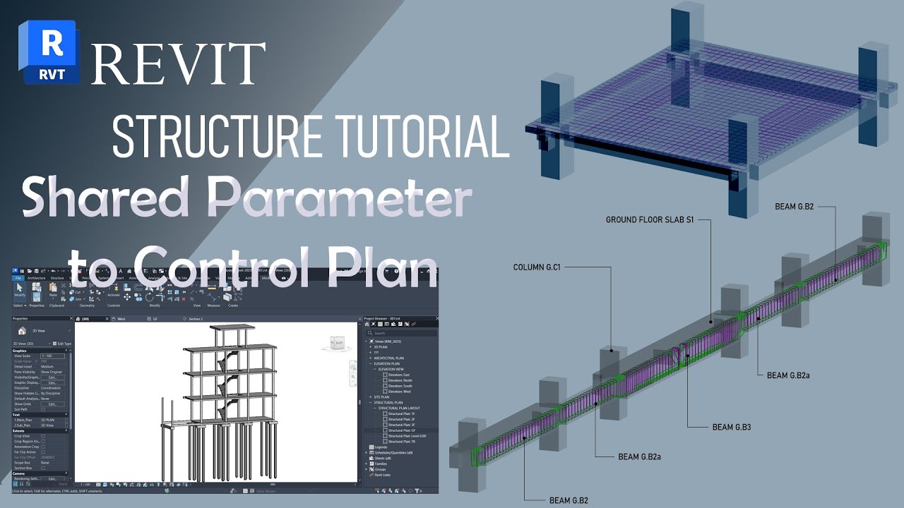 Revit Structure Shared Parameter Control Plan ep7 - YouTube
