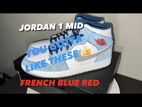 Jordan 1 MID French Blue Red Shoe Review! Can You Call These The Hyper ...