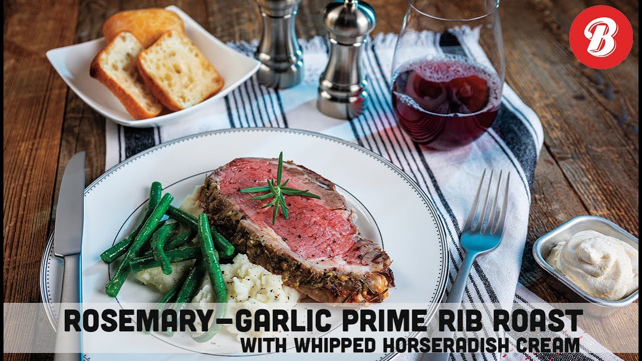 Rosemary Garlic Prime Rib Roast with Whipped Horseradish Cream - YouTube