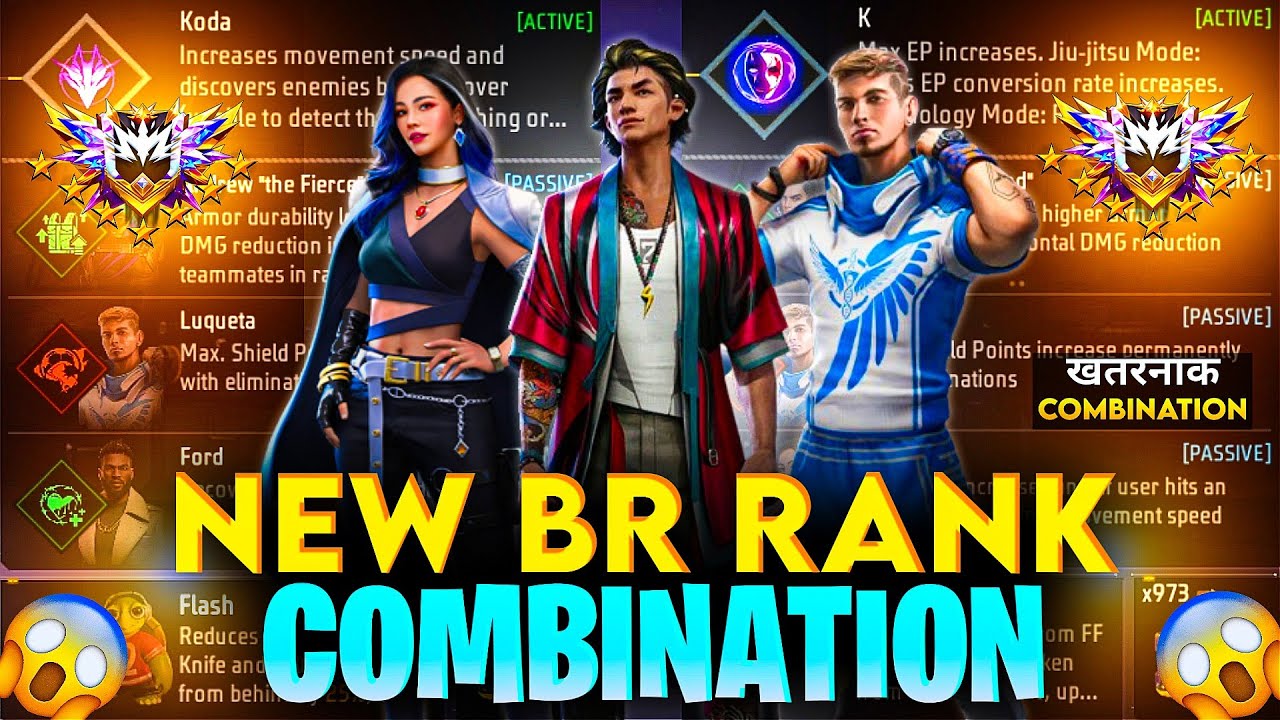 BR RANK BEST CHARACTER COMBINATION || BEST CHARACTER COMBINATION FOR BR ...