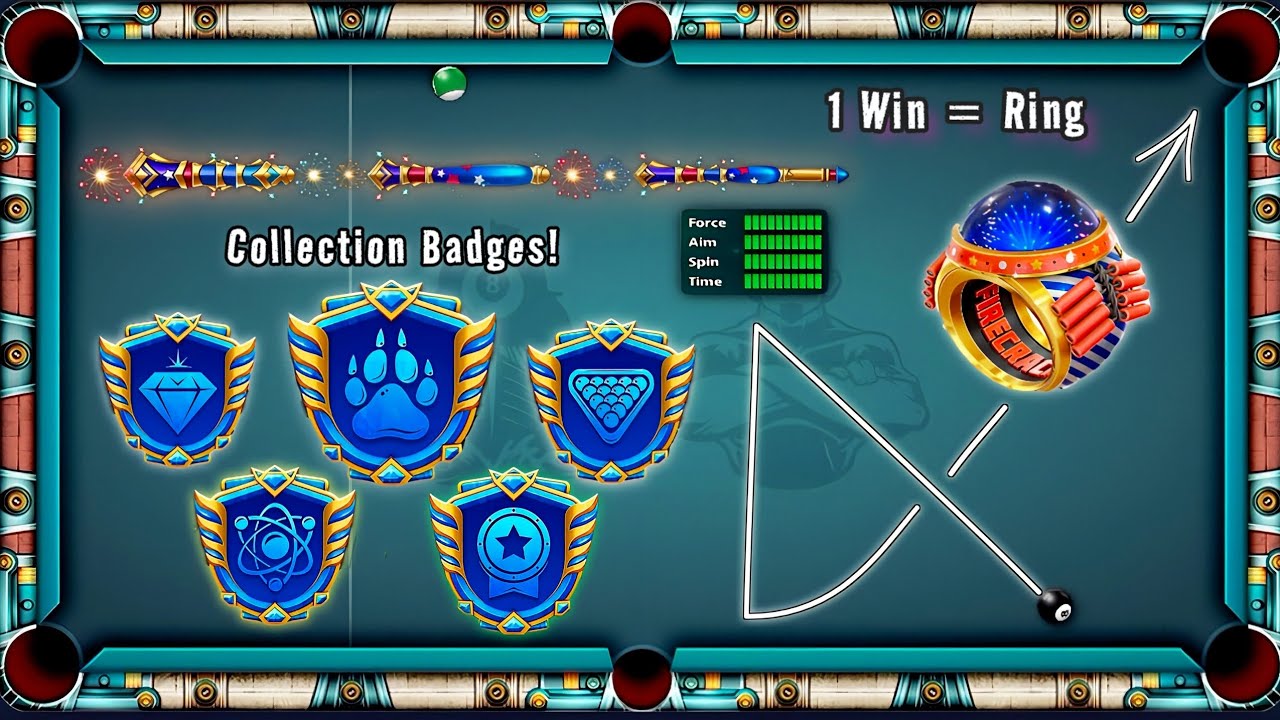 8 Ball Pool | Collection Badges Ep #01 , Cue MAX & Firecracker Ring ...