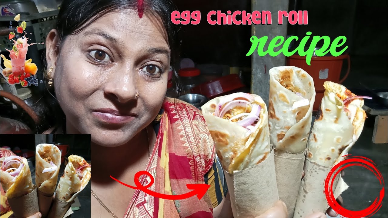 egg chicken roll recipe 🌯🌯 amar barite restaurant style chicken roll ...