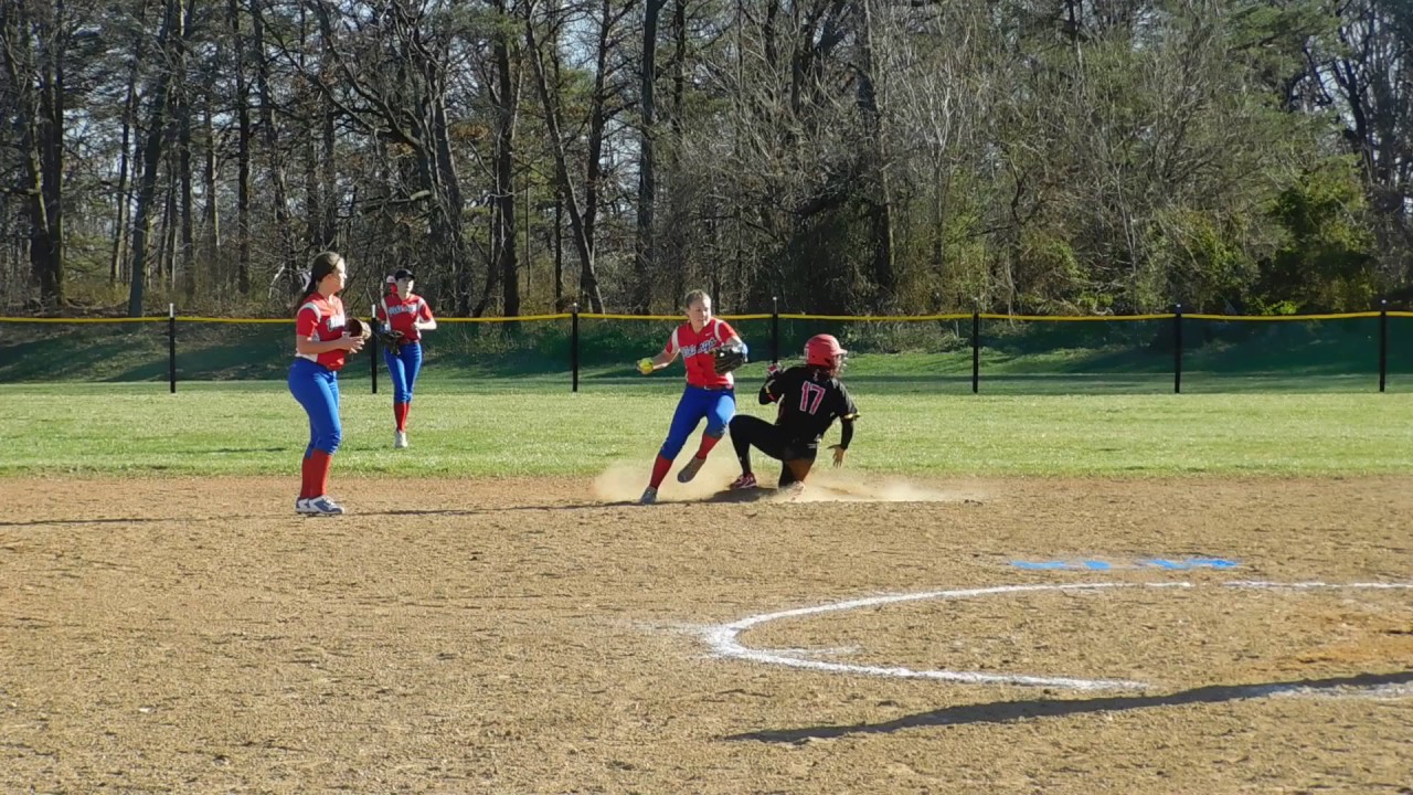 Barrass to Thayer force out Dulaney/Lansdowne softball 03/29/17 - YouTube