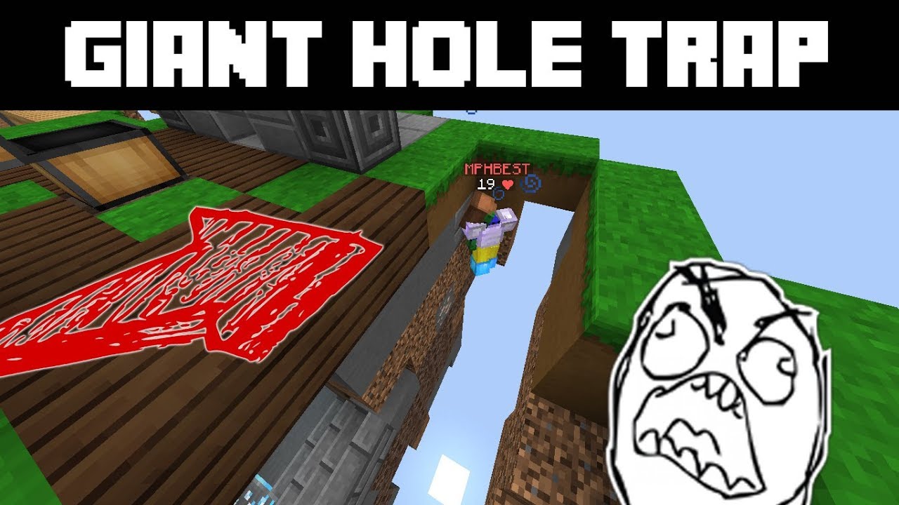 GIANT HOLE TRAP !! ( Minecraft SkyWars ) - YouTube