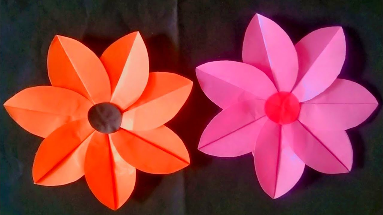 Paper Flower Making Step By Step | Very Easy Paper Flower Craft | DIY ...