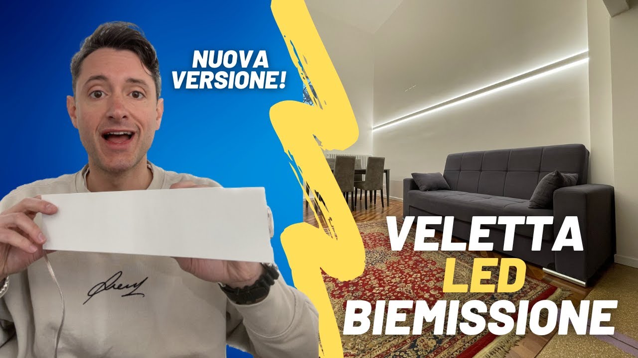 Veletta Led Biemissione aggiornata | Profili alluminio per Led - YouTube