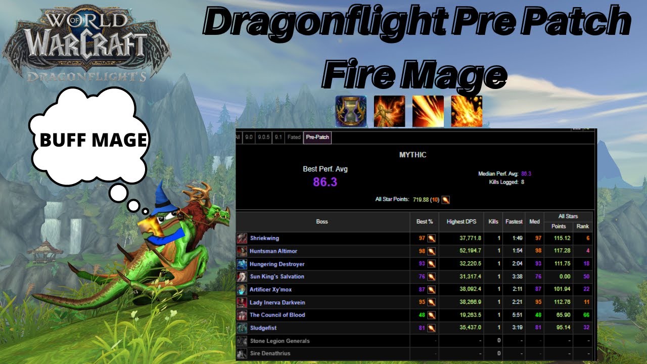 Dragonflight Fire Mage Pre Patch - 8/10 Fated Mythic Castle Nathria ...