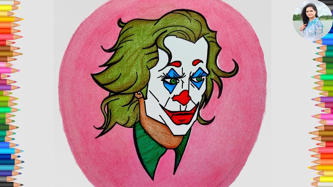 How to Draw Joker Face | Joker Character Drawing | How to Draw Joker ...