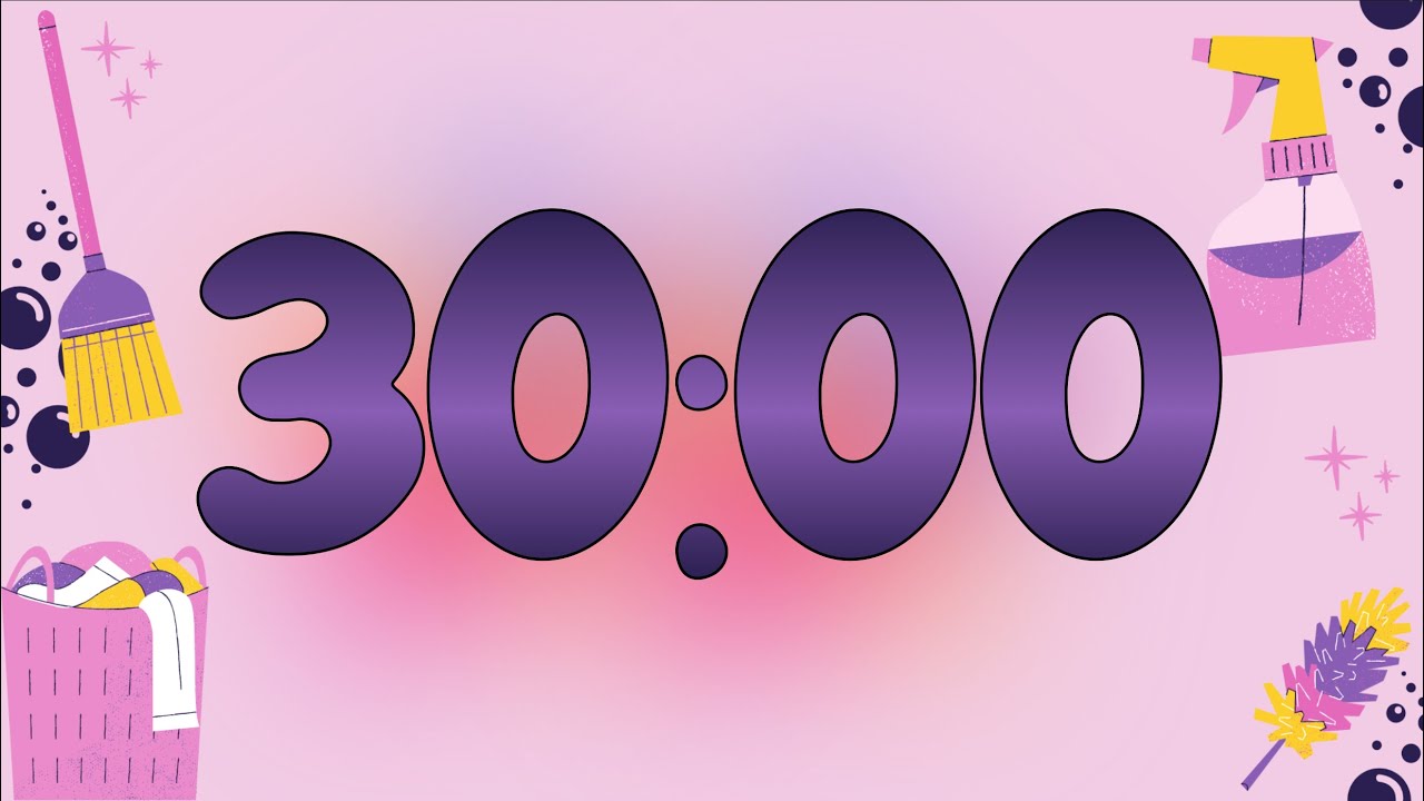 30 Minute Fun Tidy Up Classroom Timer (No Music, Happy Piano Alarm at ...