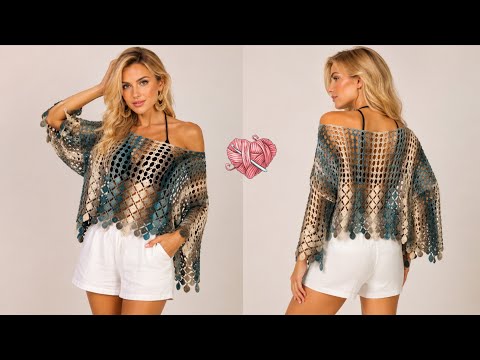 Magnificent Crochet Blouse Tutorial -Step by Step 🩵 Handmade #diy