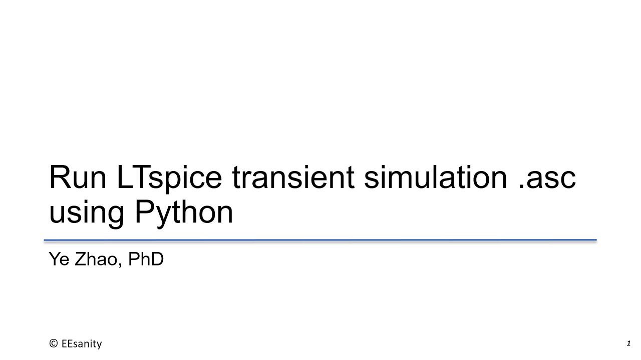 Use Python To Run Transient Simulation In Ltspice Youtube