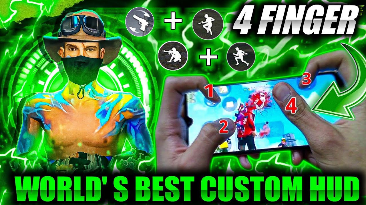 2025 New Top 5 Best 4 Finger Custom Hud Free Fire ⚡{MOVMENT+HEADSHOT}4 ...