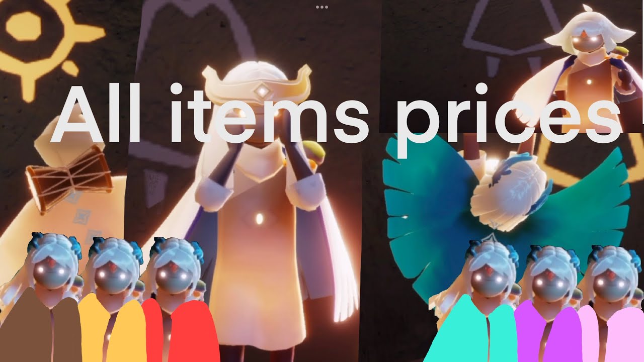 Prices of all items in sky children of the light COTL - YouTube