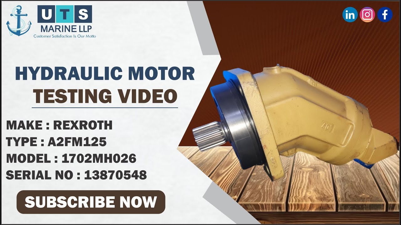 REXROTH A2FM125 HYDRAULIC MOTOR TESTING VIDEO - YouTube