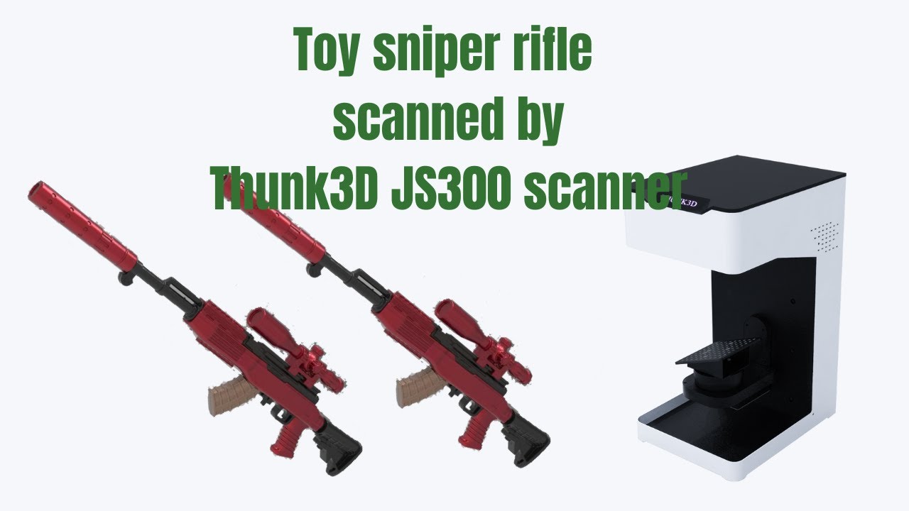 Toy Sniper Rifle Parts Scanned by Thunk3D JS300 Scanner - YouTube