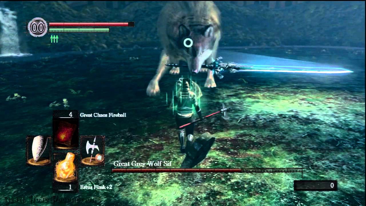 Dark Souls - Great Grey Wolf Sif Boss Fight - YouTube