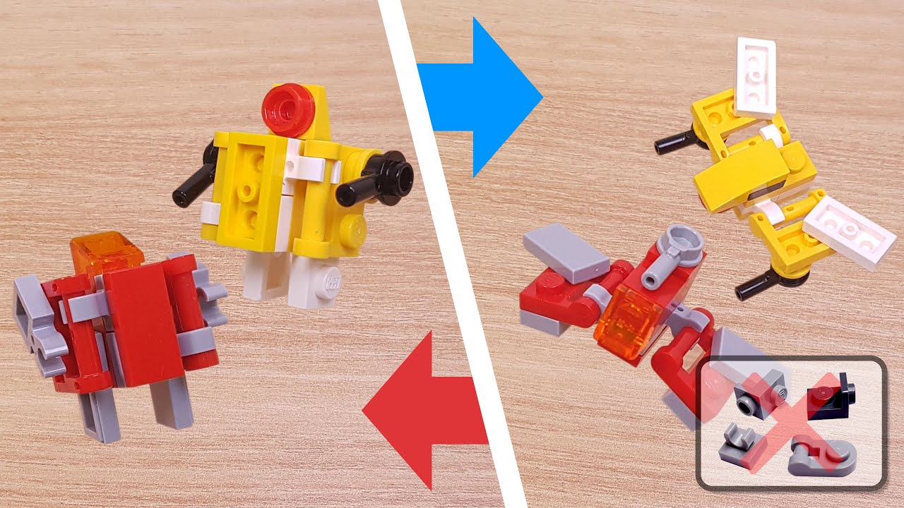 Transforming Robot with Just 12 Simple LEGO brick pieces?! - EZ305 # ...